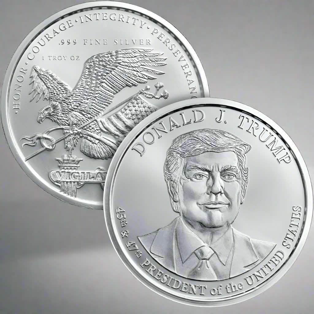 1 oz Donald Trump Silver Round - 45th & 47th President | AGC